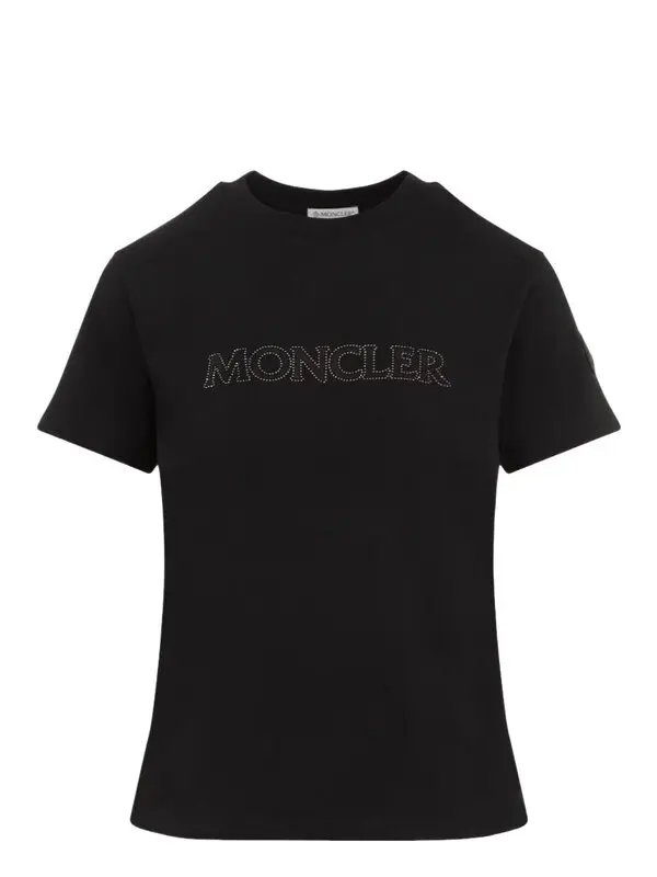 Moncler Embellished Logo Crewneck T-shirt - Black