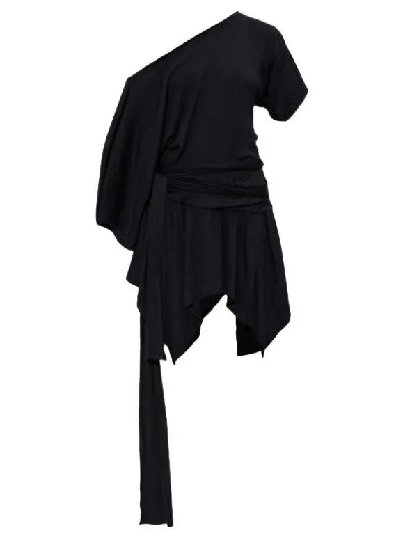 MISBHV Asymmetrical Off-shoulder Dress - Black