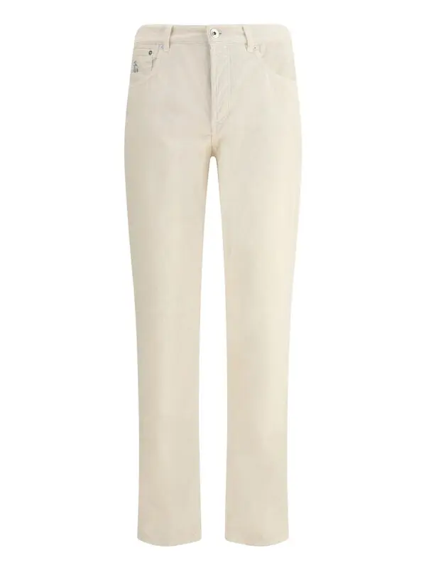 Brunello Cucinelli Logo Patch Corduroy Pants - Nude