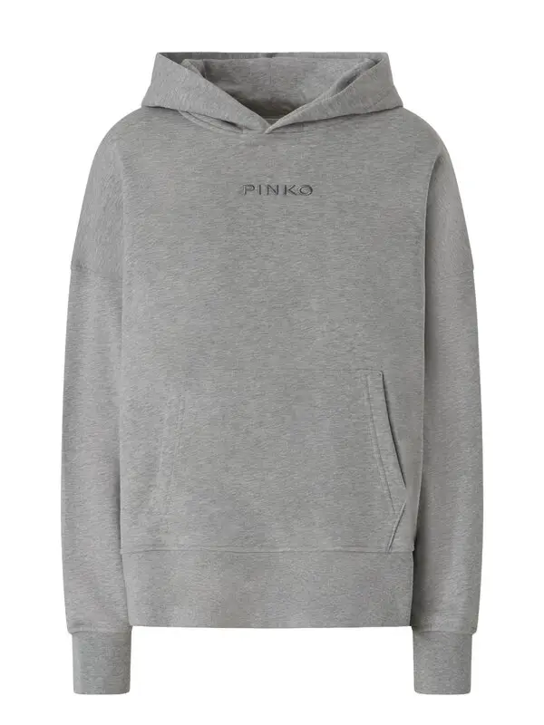 Pinko Logo Embroidery Hoodie - Grey