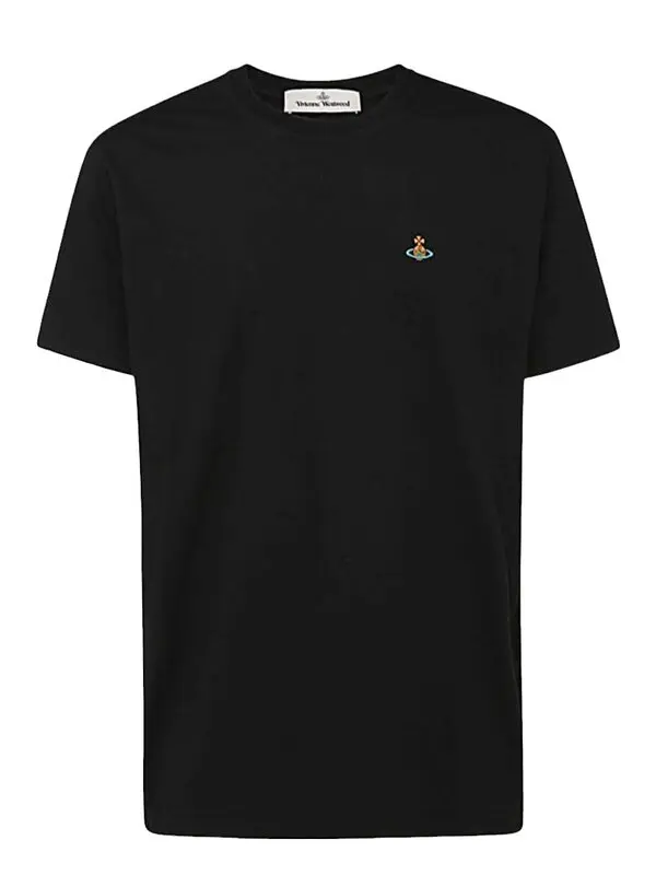 VIVIENNE WESTWOOD Orb-embroidered Crewneck T-shirt - Black