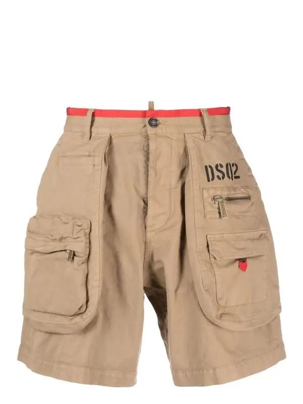 Dsquared2 Cargo Shorts With Multiple Pockets - Nude
