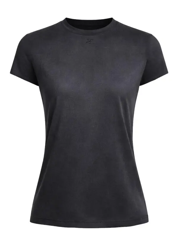 COURREGES Short-sleeve Crewneck T-shirt Dress - Black