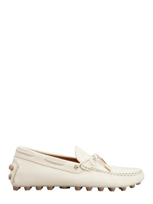 TOD'S Gommino Macro Almond-toe Loafers - Off White