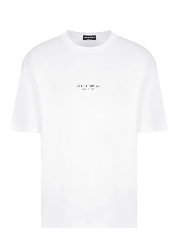 Giorgio Armani Front Logo Short Sleeve T-shirt - White