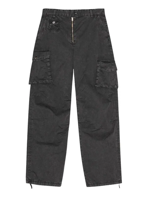 GANNI Cargo Drawstring Trousers - Phantom Black