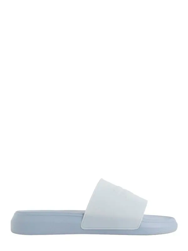Alexander McQueen Logo Embossed Flat Slides - Blue