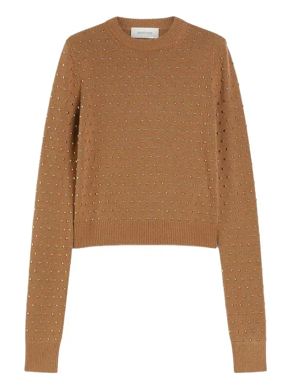 Sportmax Embellished Knitted Jumper - Beige