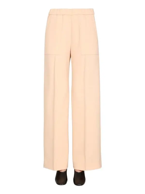 JIL SANDER Elasticated Waist Wide Leg Trousers - Nude