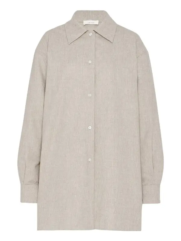 THE ROW Komako Relaxed Fit Button-down Shirt - Light Pebble Color