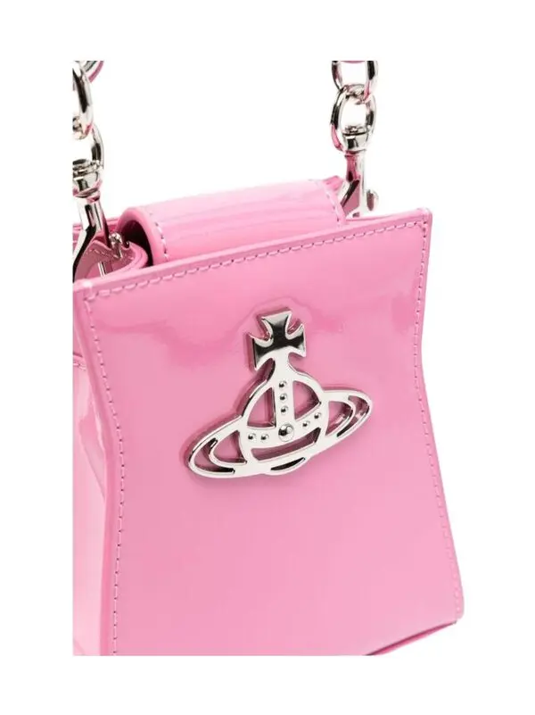 VIVIENNE WESTWOOD Orb-plaque Patent Leather Handbag - Pink