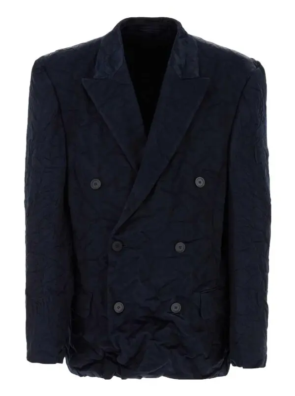 Balenciaga Creased Effect Blazer - Blue