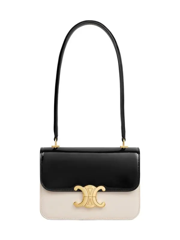 Celine Teen Garance Bag In Bicolour Patent Calfskin - Black/white