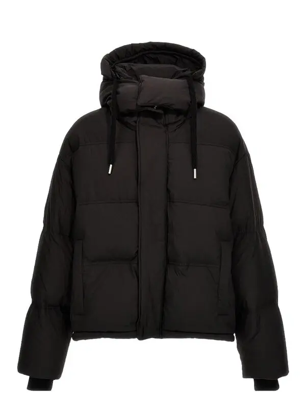 Ami Hooded Drawstring Down Jacket - Black