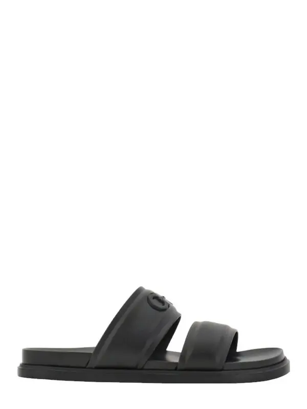 FERRAGAMO Gancini Ornament Slide Sandals - Black