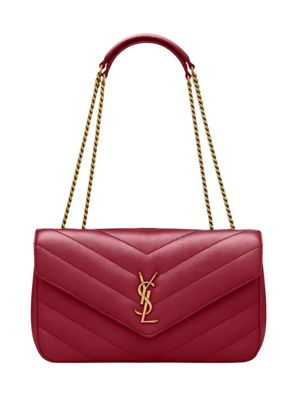 Saint Laurent Loulou Medium Shoulder Bag - Deep Red