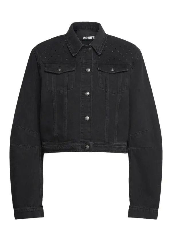 ROTATE BY BIRGER CHRISTENSEN Denim Embellished Jacket - Dark Gray