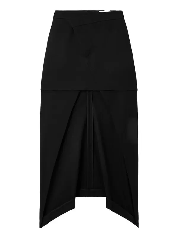 Alexander McQueen Asymmetrical Midi Skirt - Black