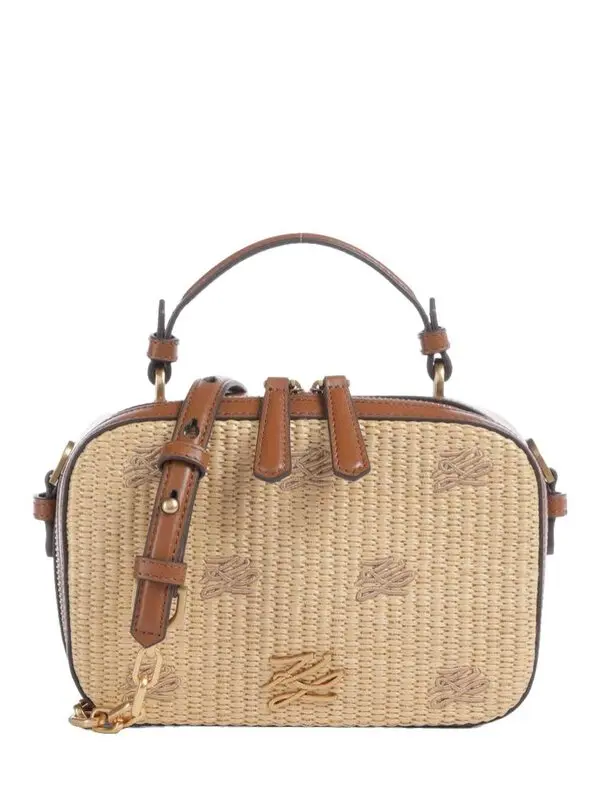 Karl Lagerfeld Logo Detail Cross Body Bag - Brown/beige