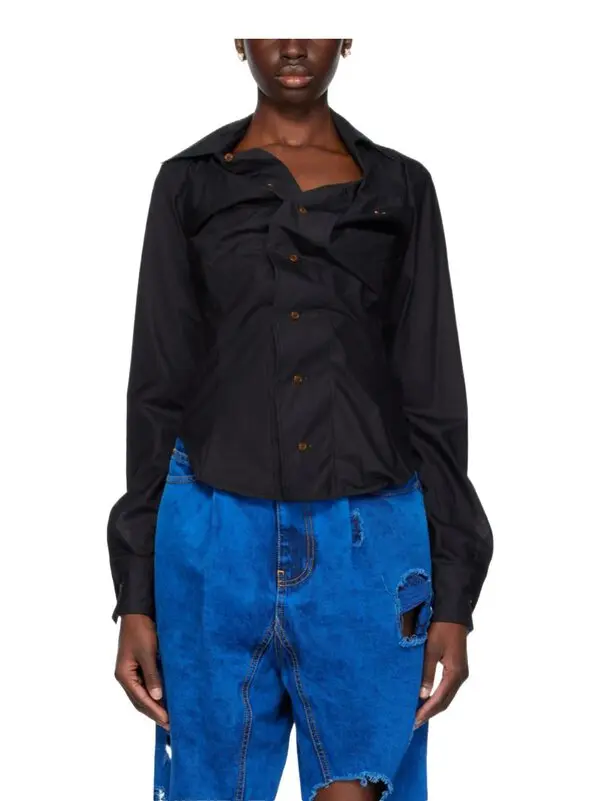 VIVIENNE WESTWOOD Drunken Draped Shirt - Black