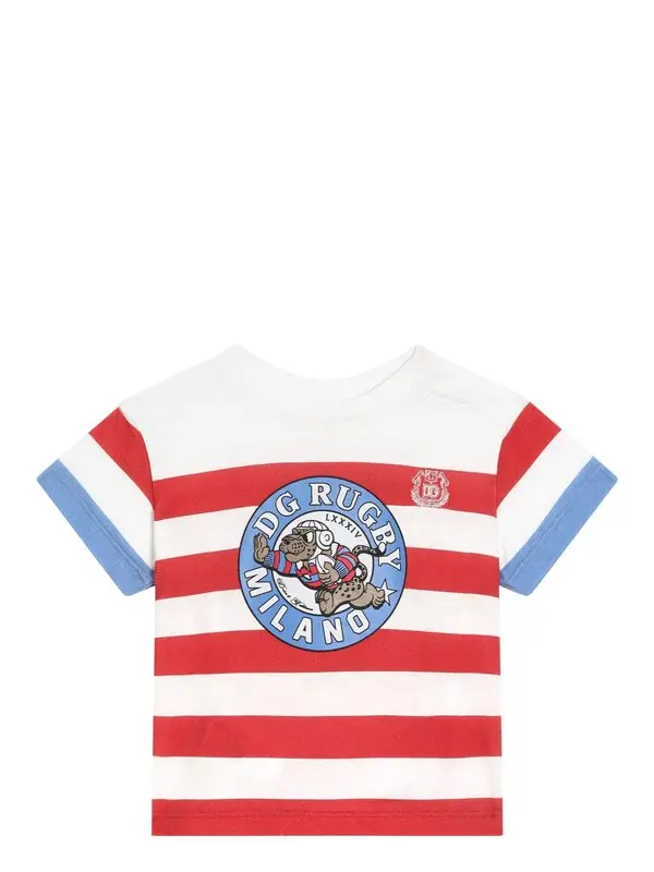 Dolce & Gabbana Striped Graphic-print T-shirt - White