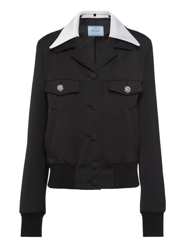 Prada Embellished Button-up Bomber Jacket - No