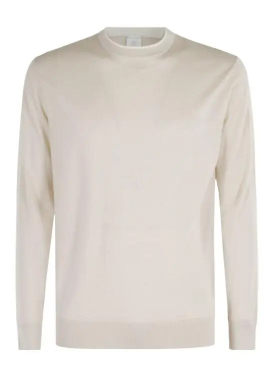 Eleventy Ribbed Crew Neck Knitwear - White