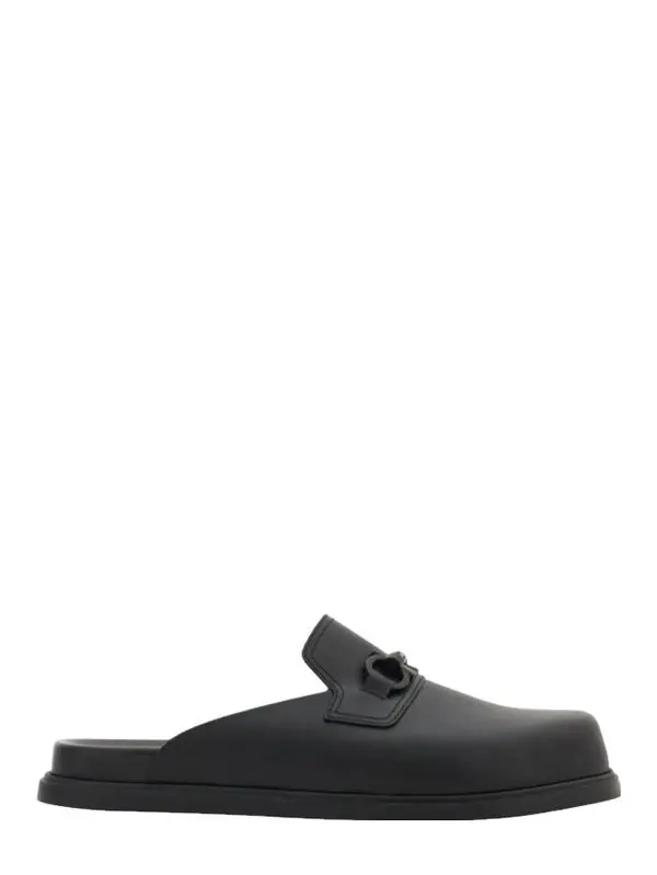 FERRAGAMO Gancini Ornament Mule - Black