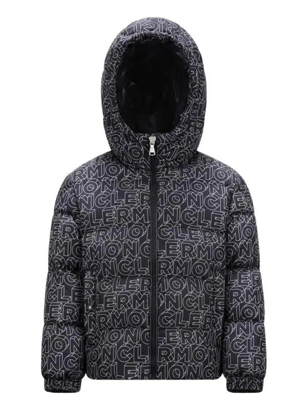 Moncler Fergus Down Jacket With Logo Print - Blue