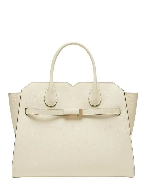 VALEXTRA Medium Milano Leather Tote Bag - Nude