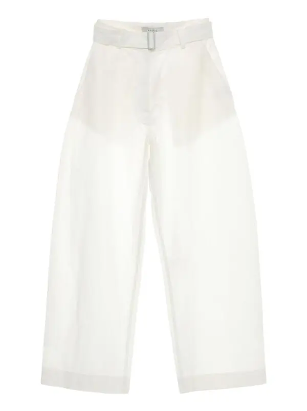 Studio Nicholson Belted Wide Leg Trousers - White