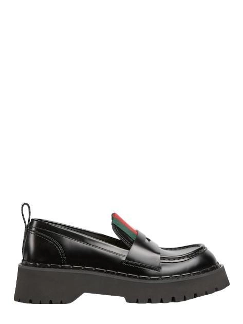 Gucci Web Detailed Loafers - Black