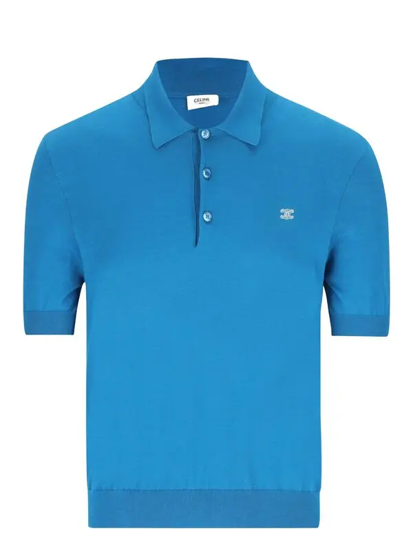 Celine Polo In Fine Cotton - Blue
