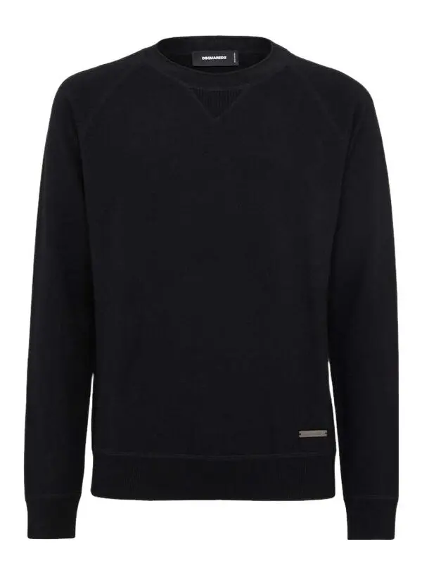 Dsquared2 Logo Plaque Knitted Jumper - Black