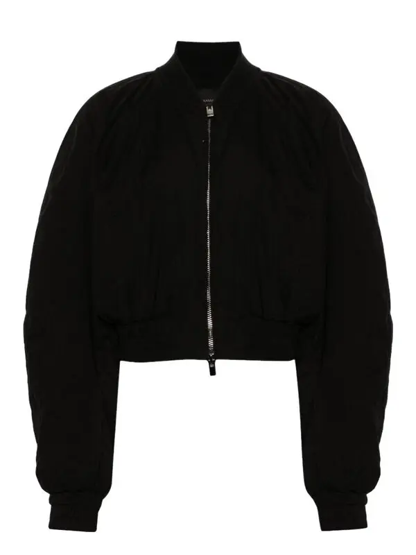 Andamane Sierra Zip-up Cropped Bomber Jacket - Black