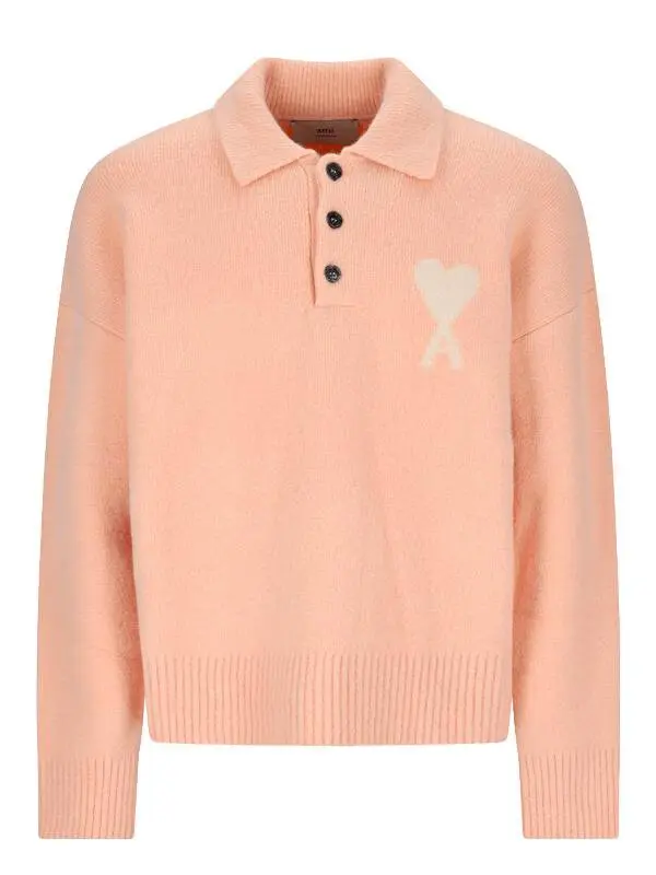Ami De Coeur Intarsia Knitted Jumper - Nude