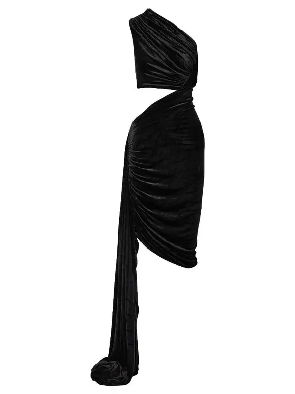 Rick Owens Velvet Midi Dress - Black