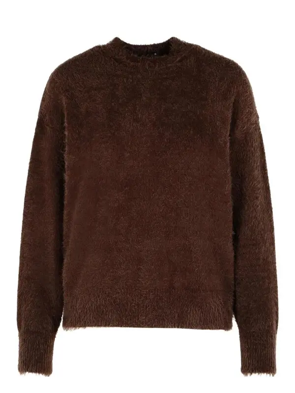 Moschino Crew Neck Logo Sweater - Brown