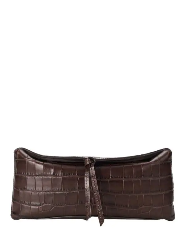 Staud Embossed Flap Shoulder Bag - Espresso