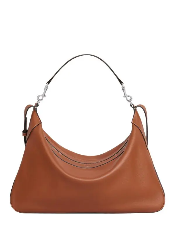 Celine Large Romy Shoulder Bag In Calfskin - Brown