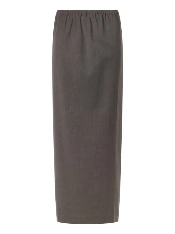 ST. AGNI Wool Blend Midi Skirt - Black