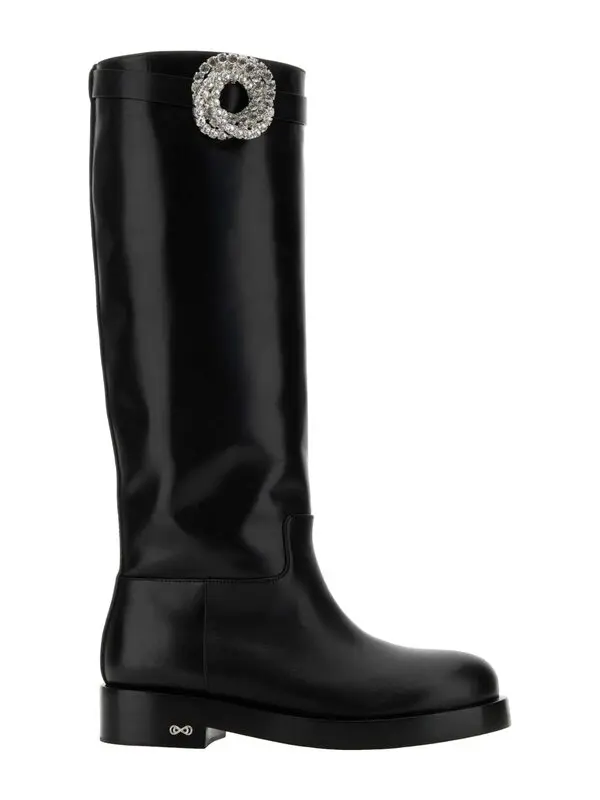 MACHMACH Galaxy Rear Zipped Knee-length Boots - Black