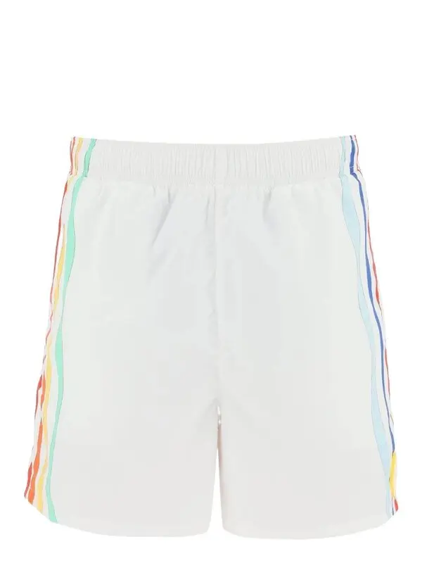 Casablanca Track Shorts With Stripe Detail - White