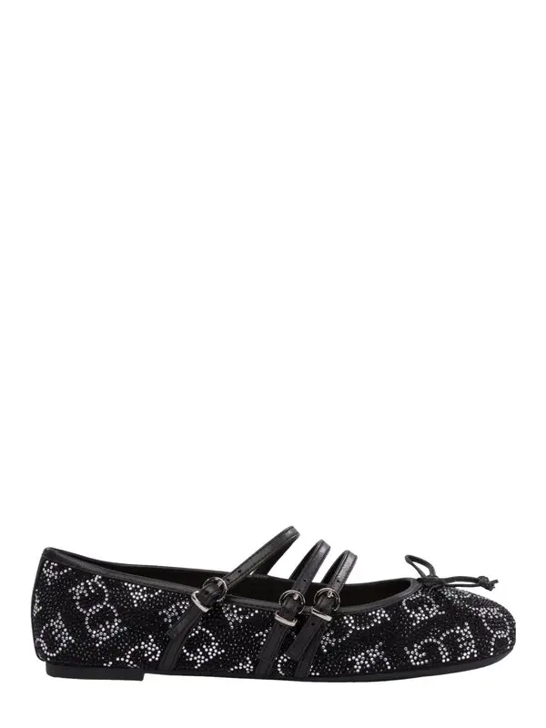 Pinko Embellished Bow Ballet Flats - Black