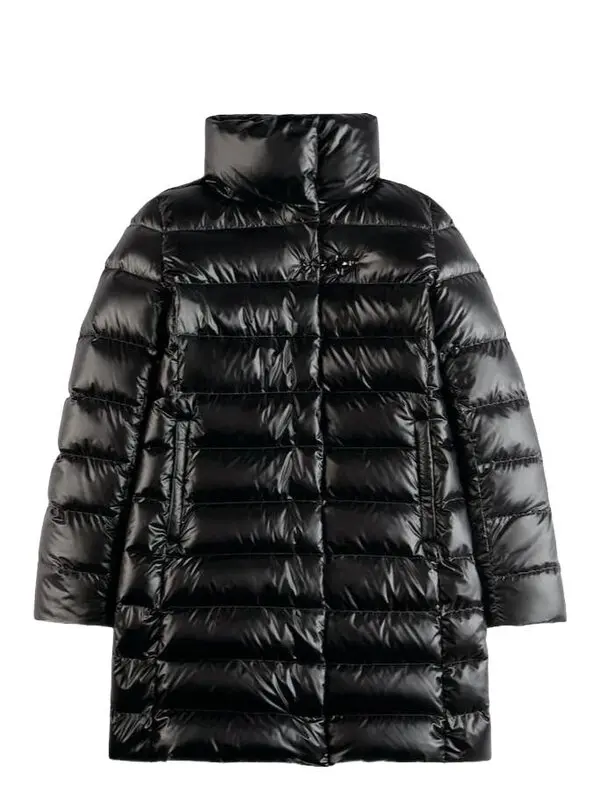 FAY Padded Down Coat With High Neck - Black