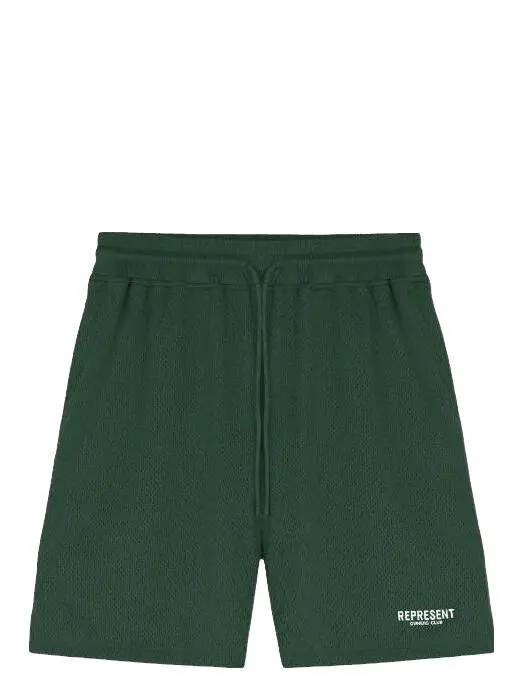 REPRESENT Logo-print Drawstring Running Shorts - Green