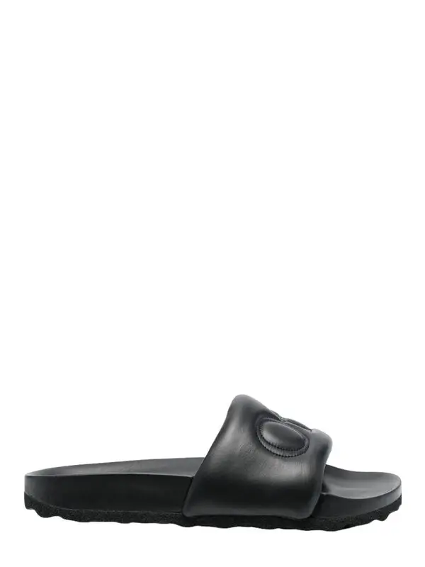 Off-White Open Toe Slip-on Sandals - Black