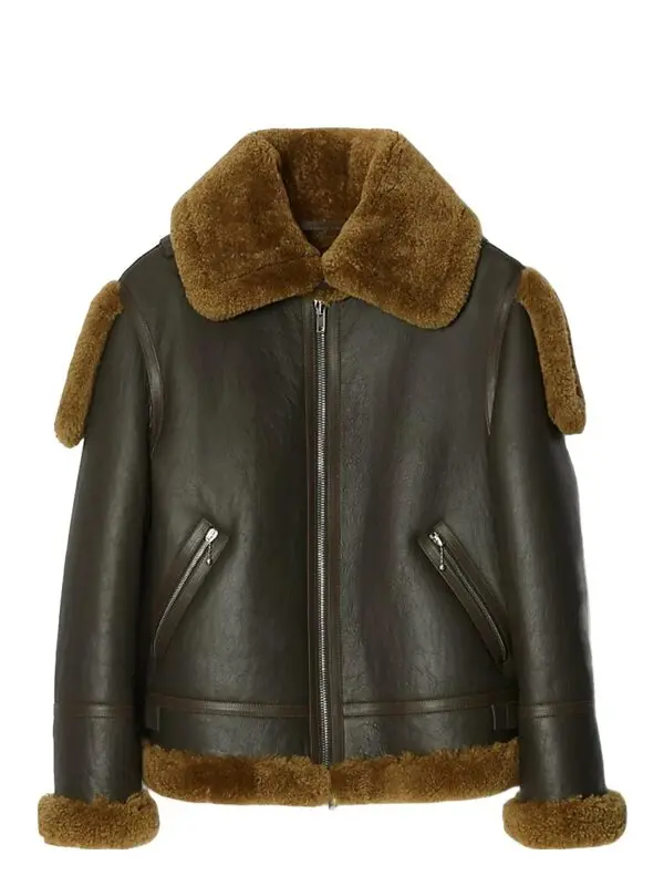Burberry Shearling Aviator Jacket - Black