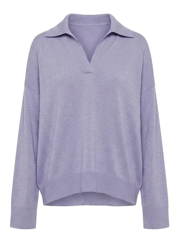 Bottega Veneta Embroidered Knit Polo Shirt - Blue