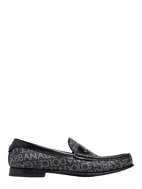 Dolce & Gabbana Logo Printed Loafers - Black
